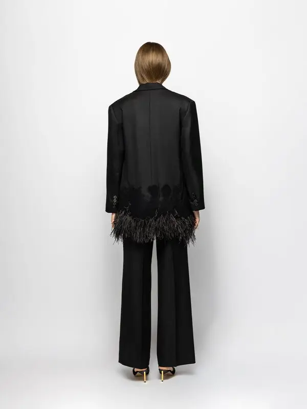 PAULA Marys Embroidered Blazer With Feathers