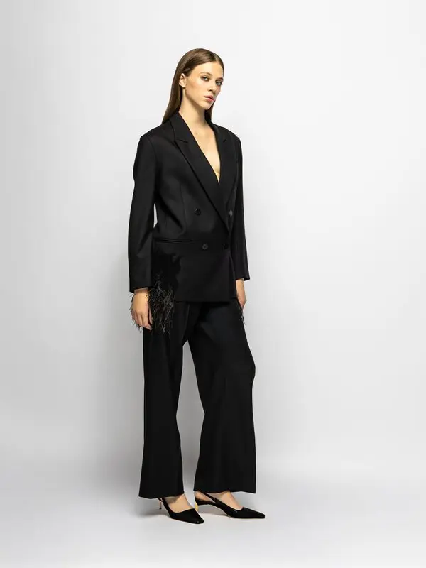 PAULA Marys Embroidered Blazer With Feathers