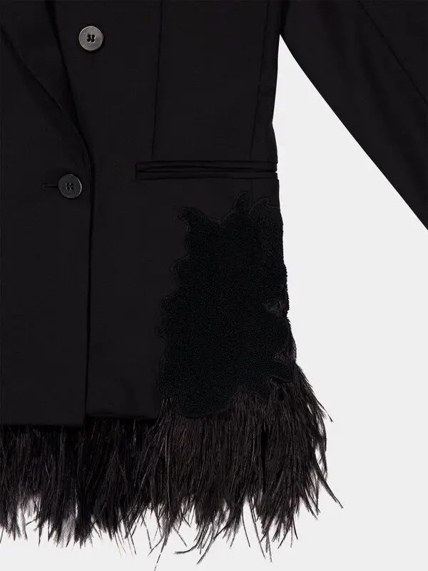 PAULA Marys Embroidered Blazer With Feathers