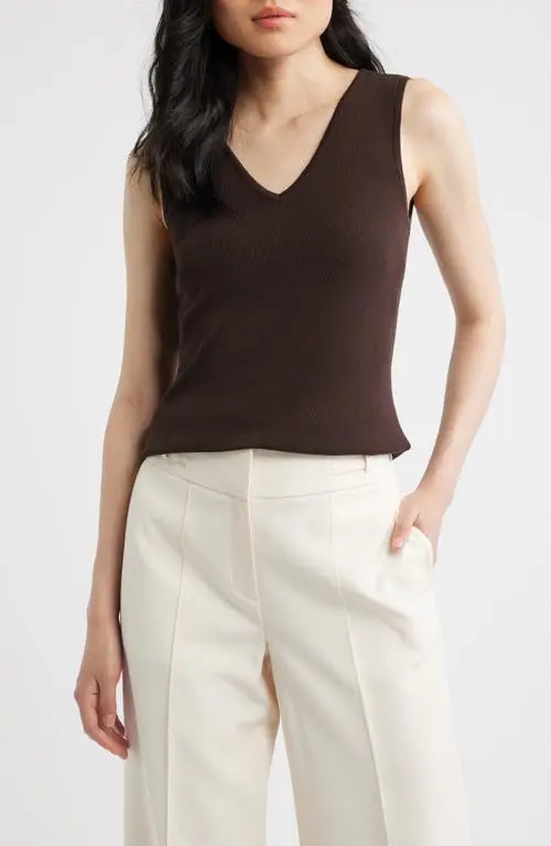 TAHARI ASL Ribbed V-neck Sweater Vest