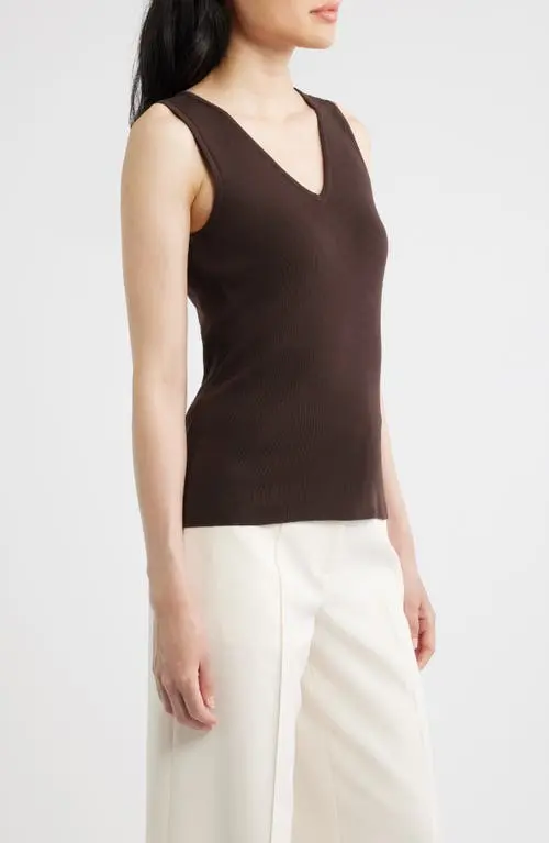 TAHARI ASL Ribbed V-neck Sweater Vest