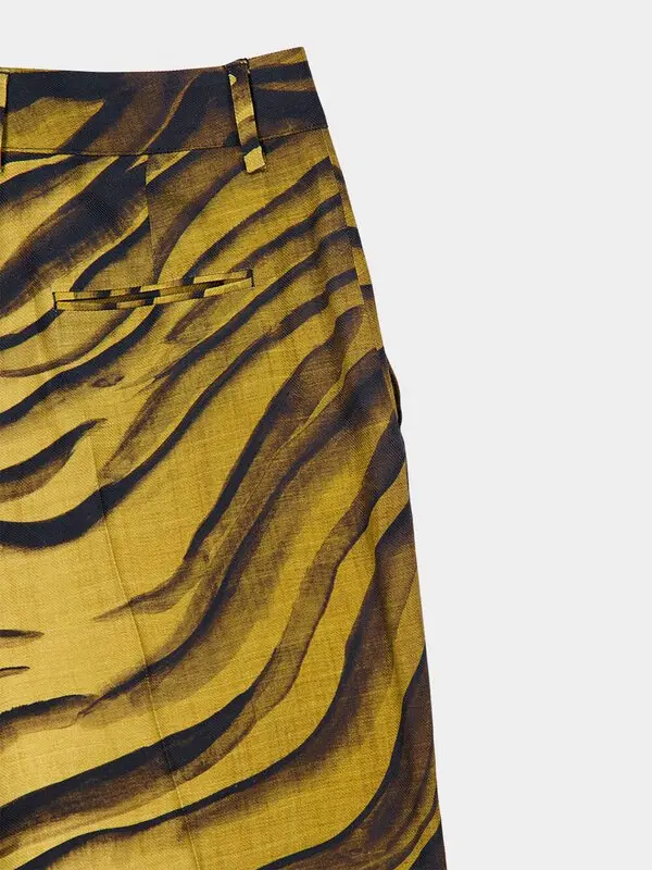 PAULA Stacy Tigerstripes Wide-leg Tailored Twill Pants