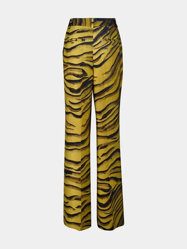 PAULA Stacy Tigerstripes Wide-leg Tailored Twill Pants