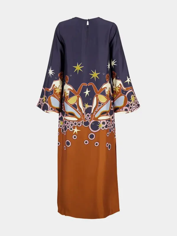 PAULA Paulashirley Soulprint Printed Silk Twill Maxi Dress