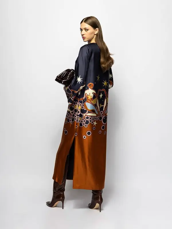 PAULA Paulashirley Soulprint Printed Silk Twill Maxi Dress