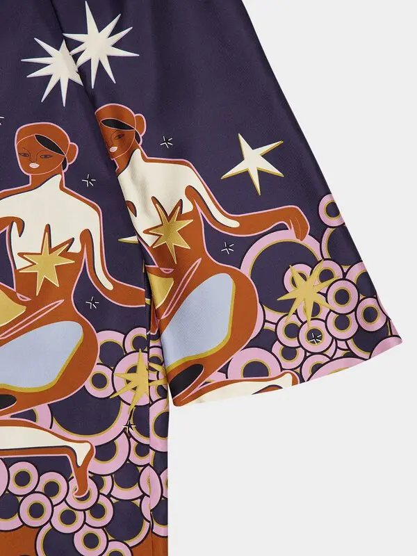PAULA Paulashirley Soulprint Printed Silk Twill Maxi Dress