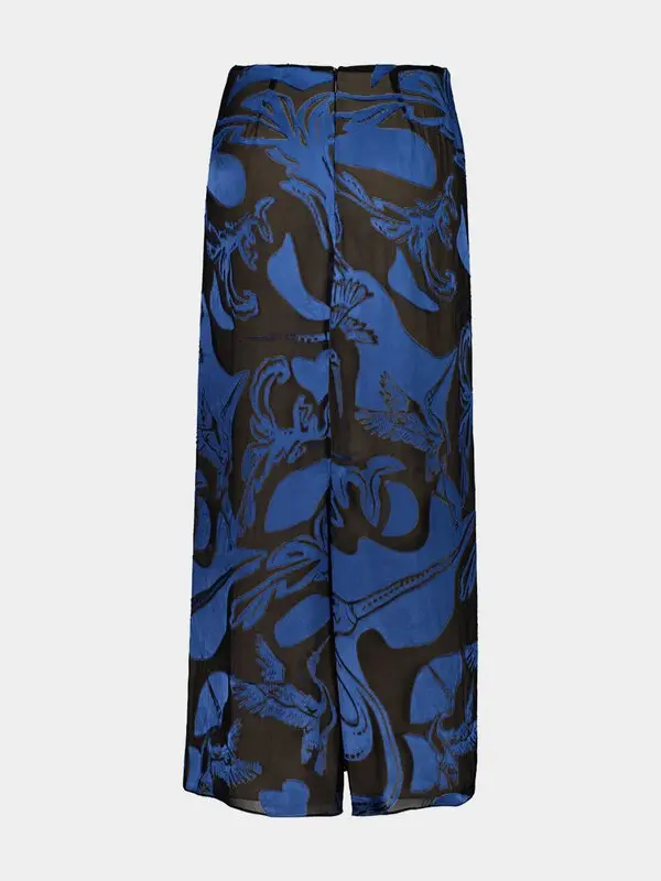 PAULA Rubina Devoré Pencil Skirt