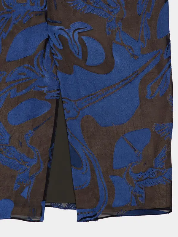 PAULA Rubina Devoré Pencil Skirt