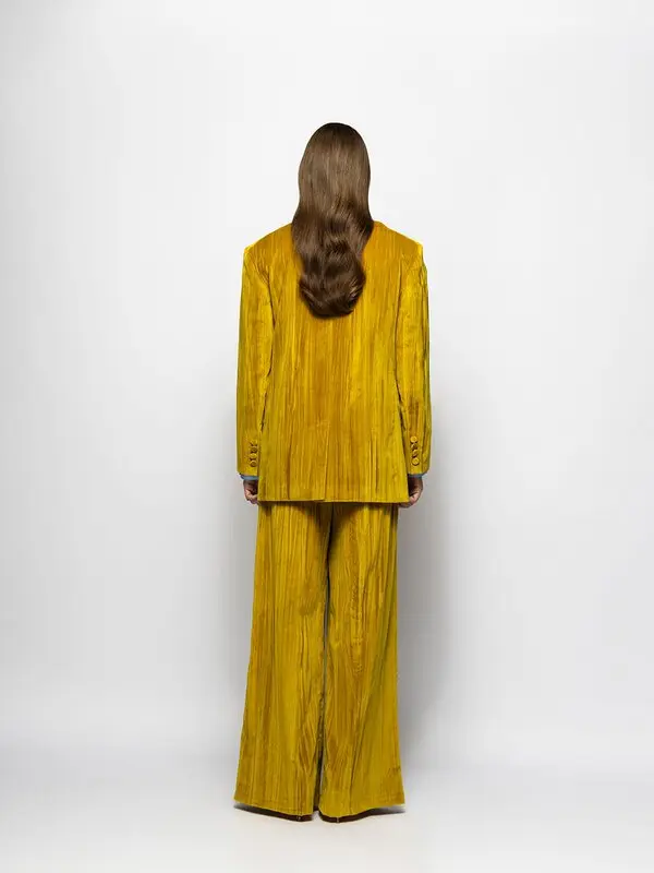 PAULA Olimpia Velvet Plissé Blazer