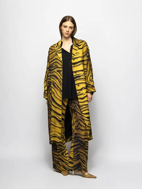 PAULA Oliver Tigerstripes Oversized Printed Coat