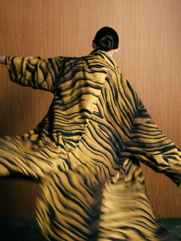 PAULA Oliver Tigerstripes Oversized Printed Coat