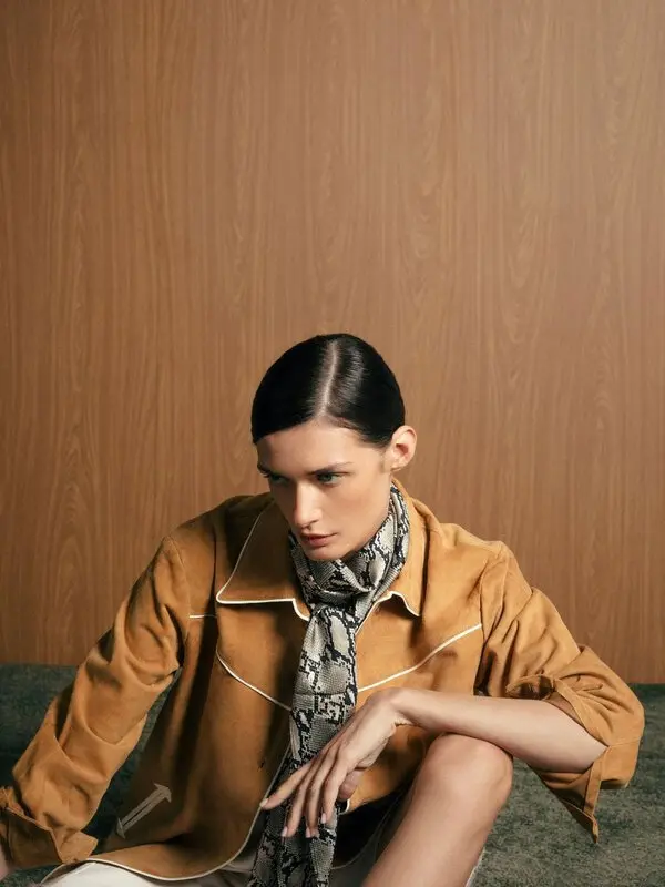 PAULA Narcisa Golden Suede Embroidered Cowboy Shirt - Brown