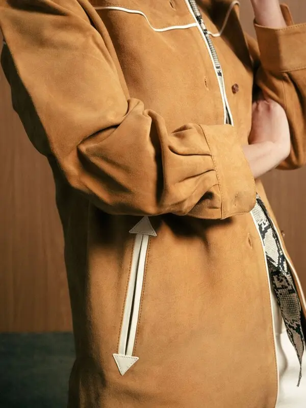 PAULA Narcisa Golden Suede Embroidered Cowboy Shirt
