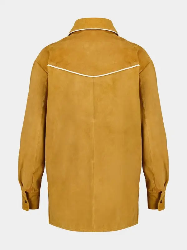 PAULA Narcisa Golden Suede Embroidered Cowboy Shirt