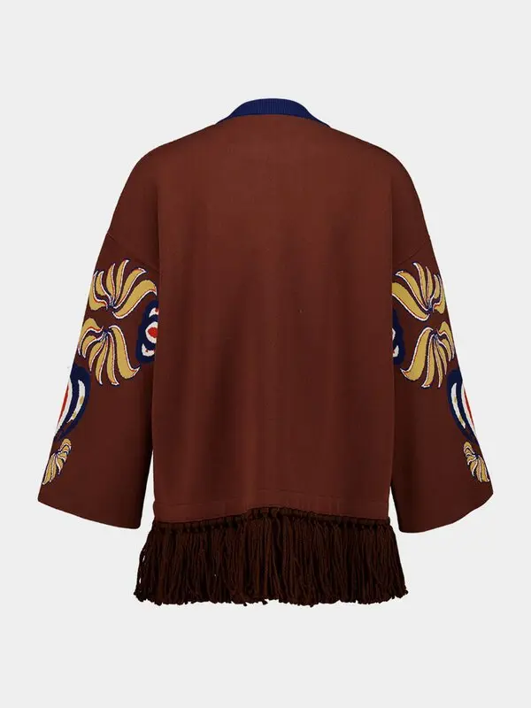 PAULA Jade Jacquard Sweater With Fringe