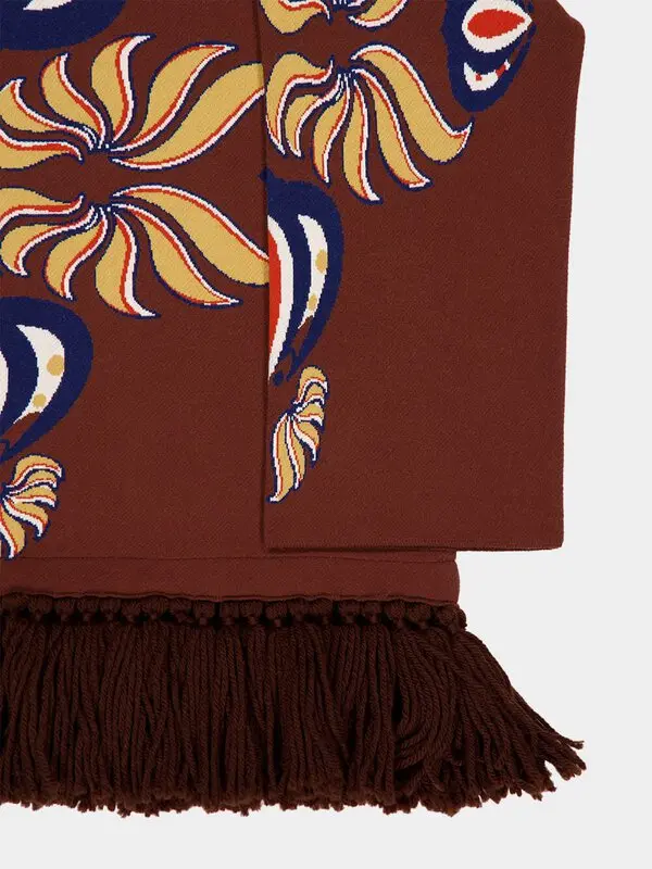 PAULA Jade Jacquard Sweater With Fringe