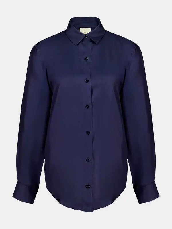 PAULA Ametista Silk Twill Peacoat Shirt