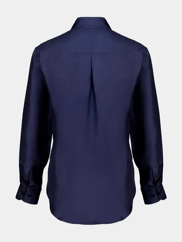PAULA Ametista Silk Twill Peacoat Shirt