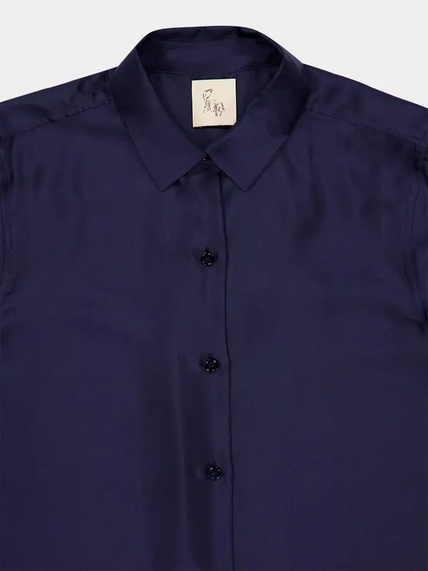 PAULA Ametista Silk Twill Peacoat Shirt