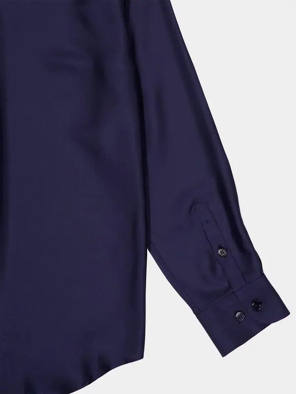 PAULA Ametista Silk Twill Peacoat Shirt