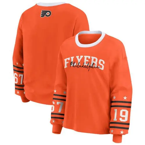 WEAR BY ERIN ANDREWS Philadelphia Flyers Long-sleeve Sport T-shirt By - Orange