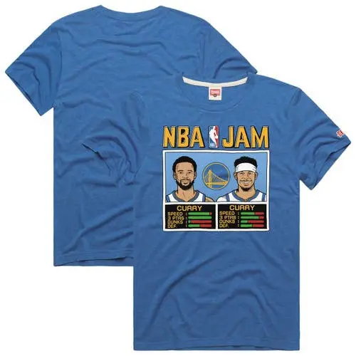HOMAGE Stephen Curry & Seth Curry Golden State Warriors Nba Jam Tri-blend T-shirt - Royal