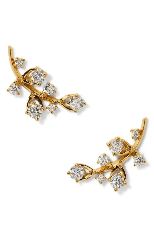 Nadri 18k Plated Ear Crawlers With Cubic Zirconia - Gold