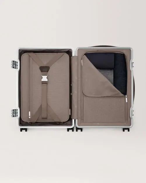 CARL FRIEDRIK Aluminium Carry-on Luggage - Silver/chocolate