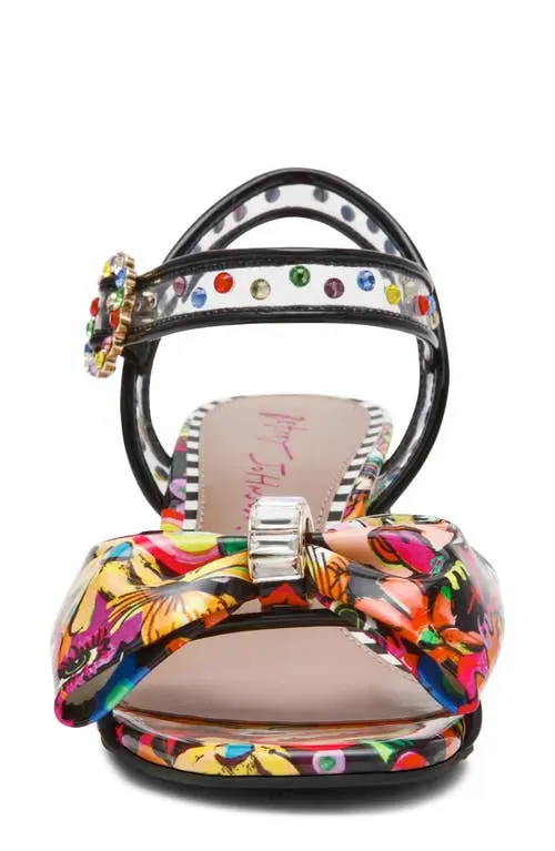 Betsey Johnson Embellished Ankle Strap Sandals