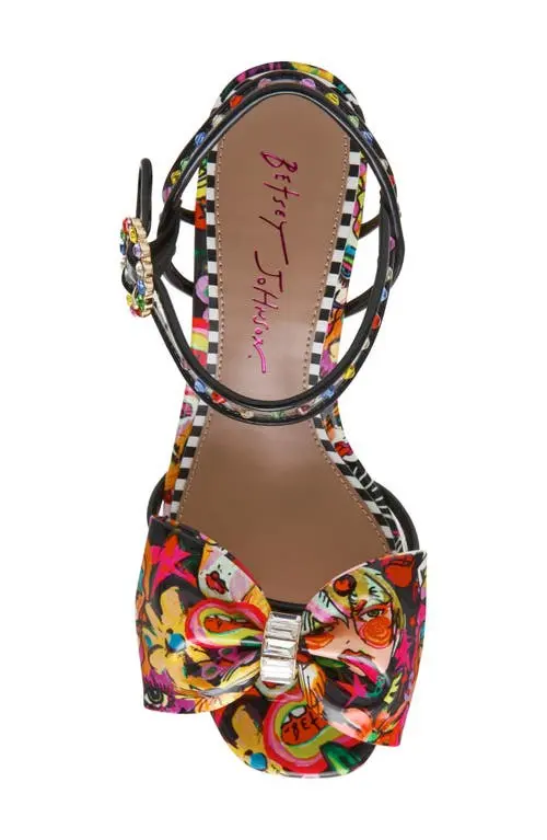 Betsey Johnson Embellished Ankle Strap Sandals
