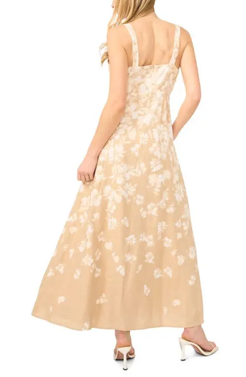 Halogen Plunge Neck A-line Maxi Dress