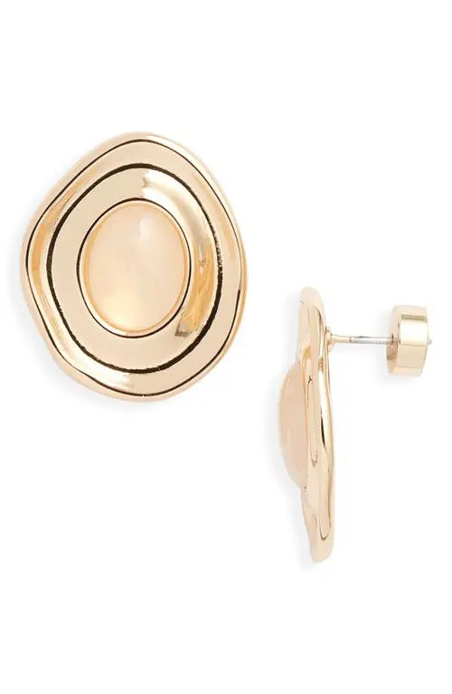 Nordstrom Oval Frame Stud Earrings - Ivory- Gold