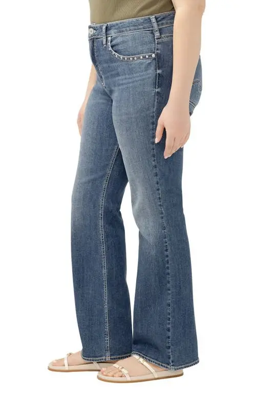 SILVER JEANS CO. Avery Curvy Studded High Waist Bootcut Jeans