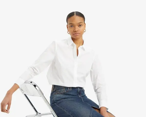 LEVI'S Classic Shirt With Embroidered Logo - Bright White