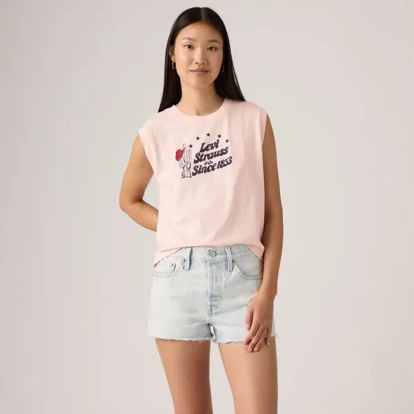 LEVI'S Graphic Boxy Tank Top - Crystal Pink