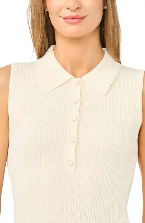 Ted Baker London Molly Sleeveless Rib Polo Minidress - Vanilla Ice