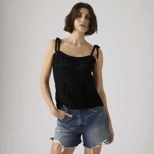 LEVI'S Abbey Tie-shoulder Sweater Tank Top - Anthracite Night