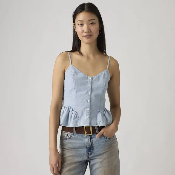 LEVI'S Monet Blouse With Adjustable Straps And Button-up Front - Soft Current