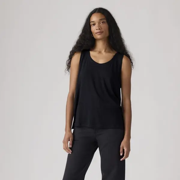 LEVI'S Lori Linen Scoop Neck Tank Top - Anthracite Night