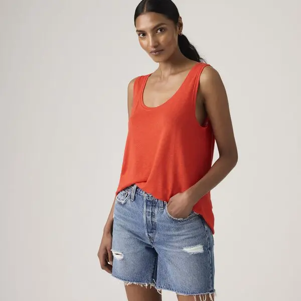 LEVI'S Lori Linen Scoop Tank Top - Signal Red