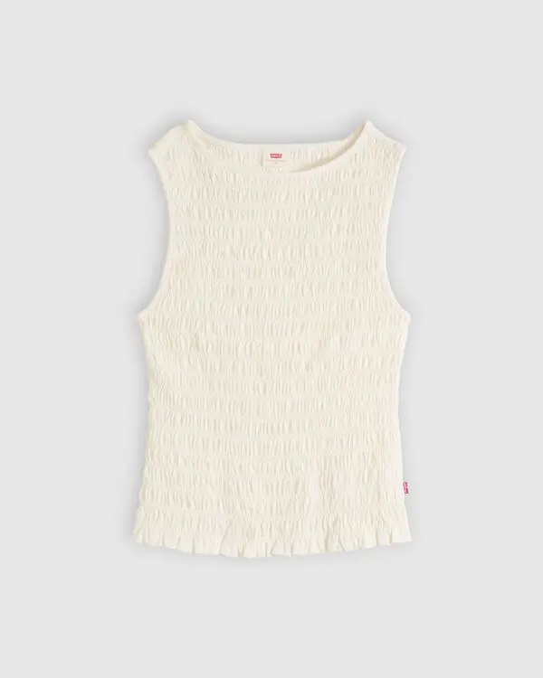 LEVI'S Bella Smocked Tank Top - Egret