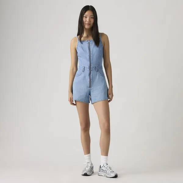 LEVI'S Denim Zip Up Square Neck Jumpsuit - I Won't