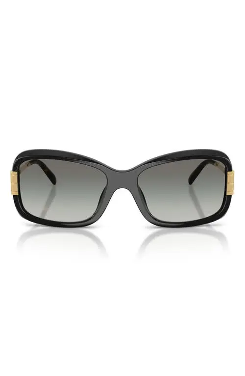Tory Burch 56mm Rectangular Sunglasses - Black/grey Gradient
