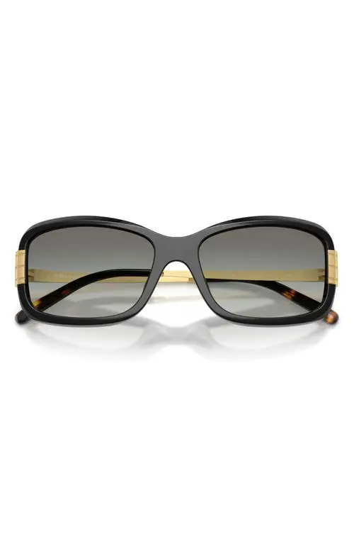Tory Burch 56mm Rectangular Sunglasses - Black/grey Gradient