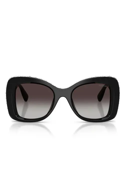 SWAROVSKI Embellished Butterfly Sunglasses - Black/gradient Grey