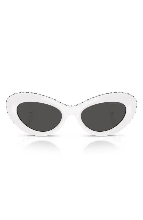 SWAROVSKI Cat Eye Sunglasses - White/dark Grey