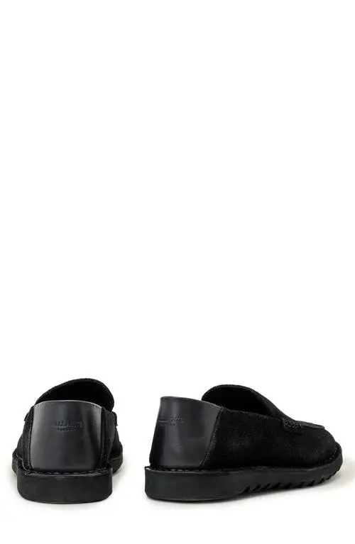 ALLSAINTS Suede Loafers With Polished Heel - Black
