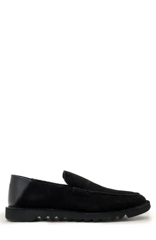 ALLSAINTS Suede Loafers With Polished Heel - Black