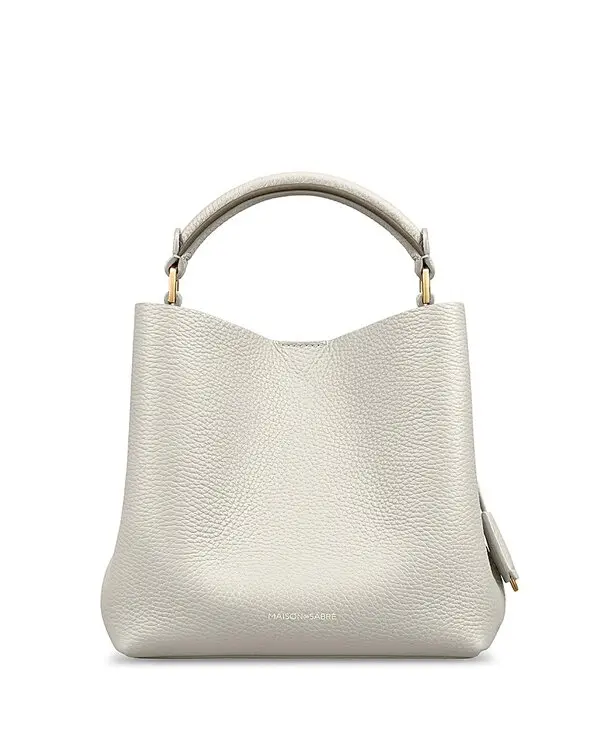 MAISON DE SABRE Leather Leather Bucket Bag - Foam Cashmere
