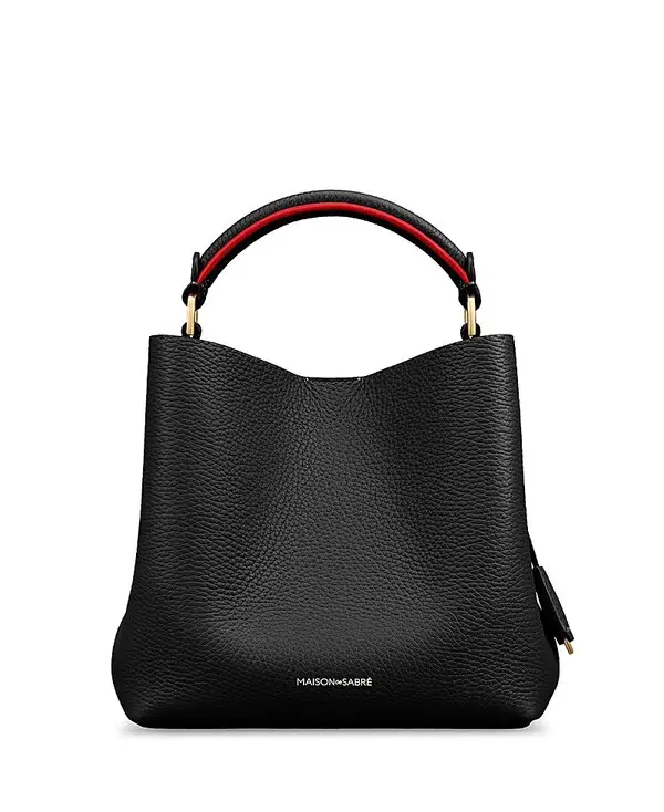 MAISON DE SABRE Leather Leather Bucket Bag - Rouge Noir